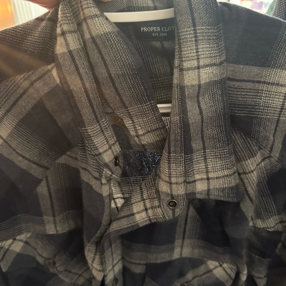 Proper Cloth | Shirts | Proper Cloth Mens Plaid Button Down Shirt Black ...